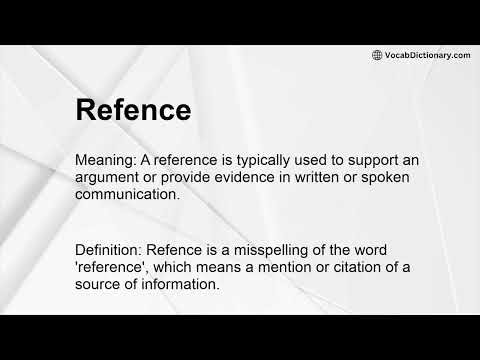 Refence Meaning