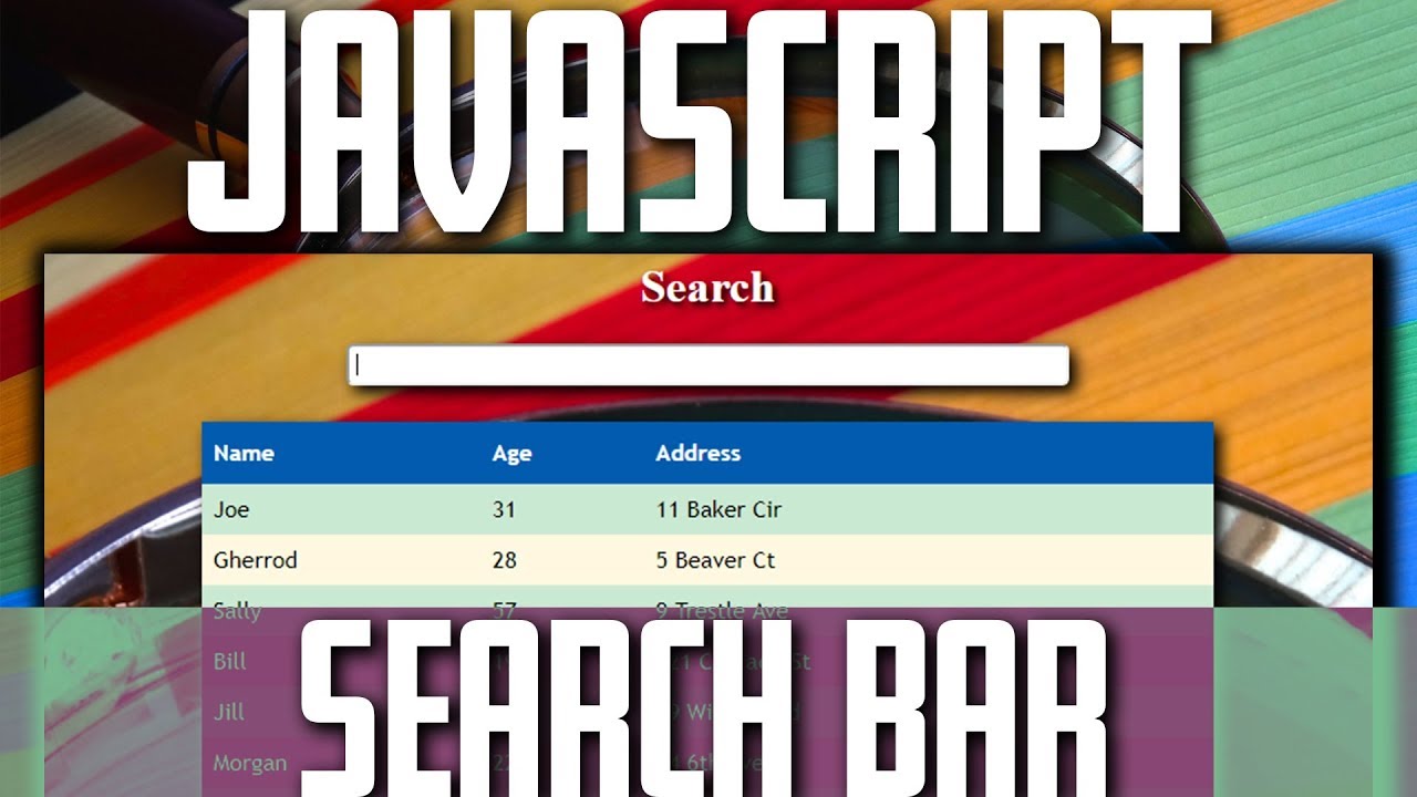 Coding A Searchable Data Table In Plain Vanilla JavaScript