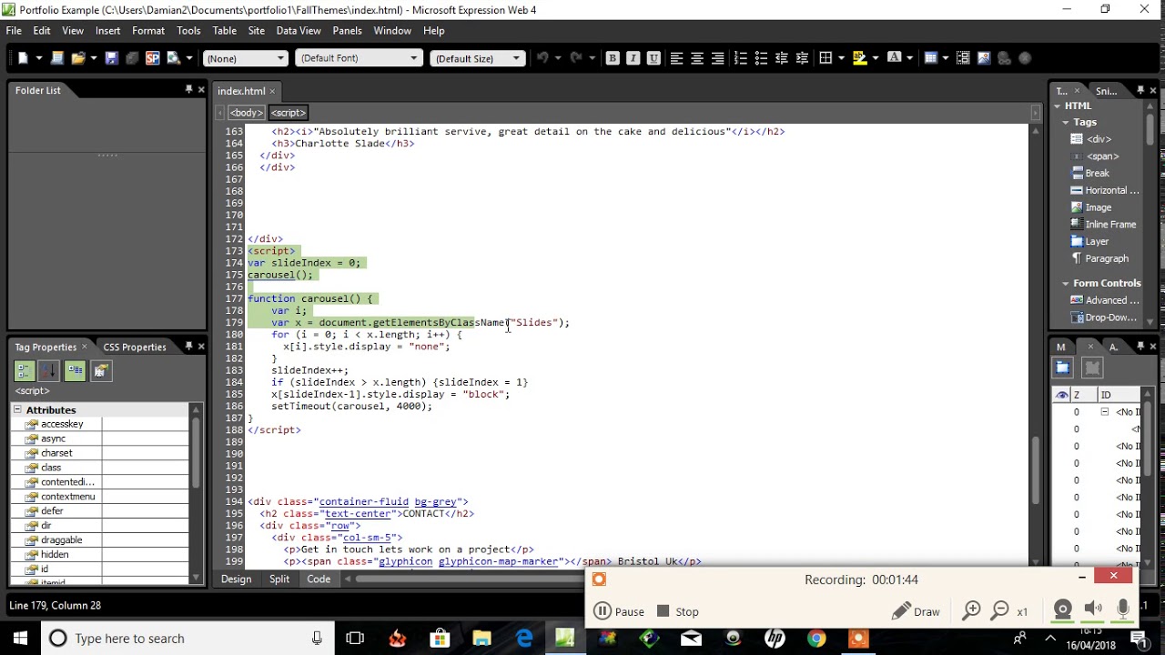 Basic Carousel Slideshow using Javascript and HTML
