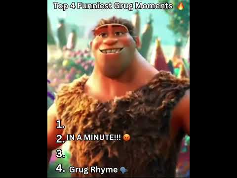 Top 4 Funniest Grug Moments 🔥🔥🔥 #thecroods #grug #memes #shorts
