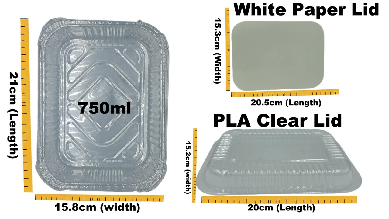 🍴 Eco-Friendly 750ml Foil Trays with Choice of Lid 🌟