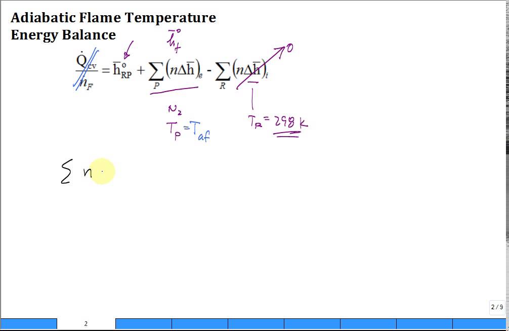 Intro adiabatic flame temperature