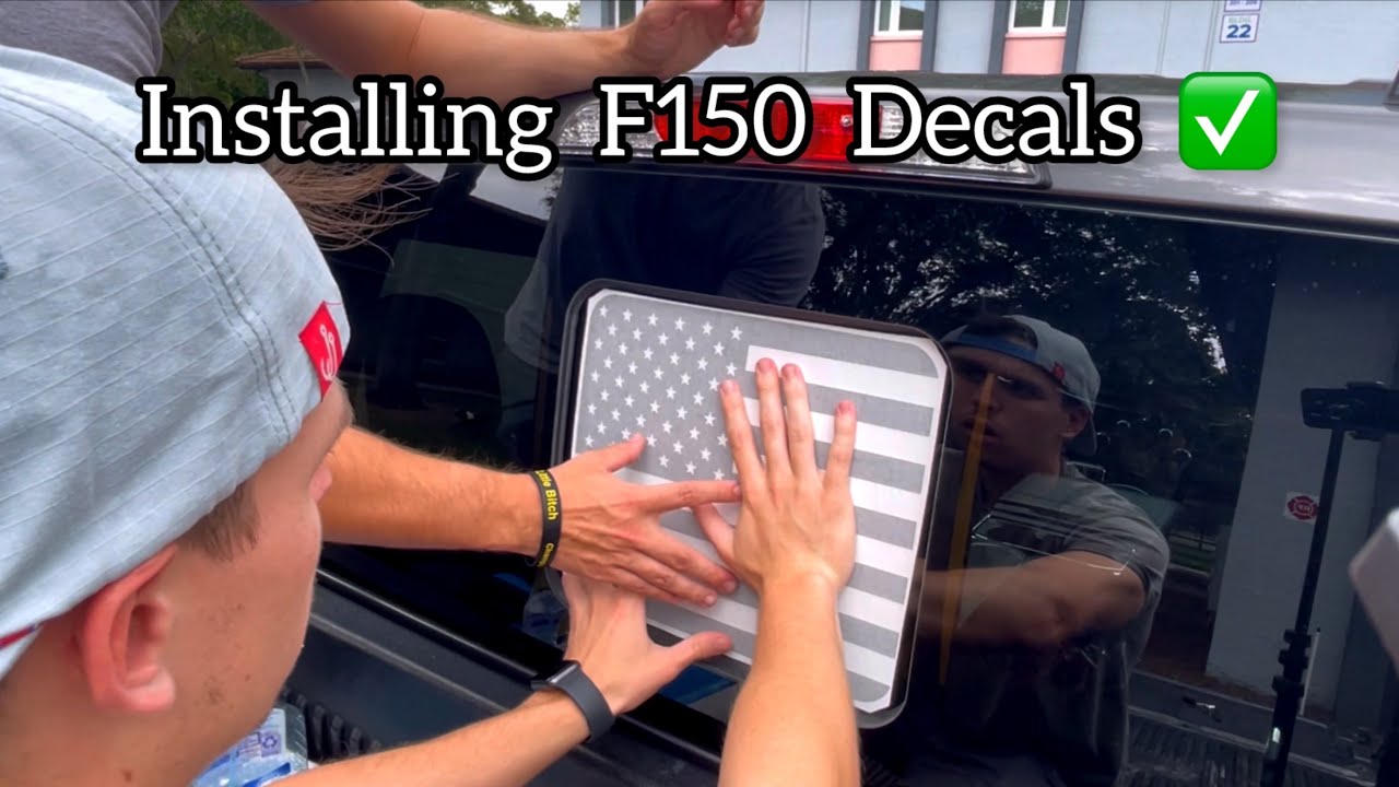 Installing American Flag Rear Window Decal On My F150