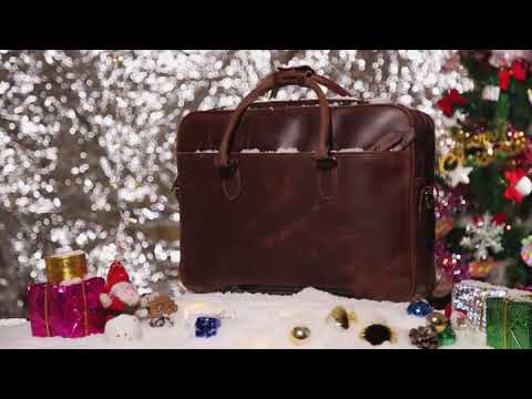 Leathario Sac Homme Porte Document Sac en Cuir Sac Messager Sac Ordinateur Homme Cuir véritable
