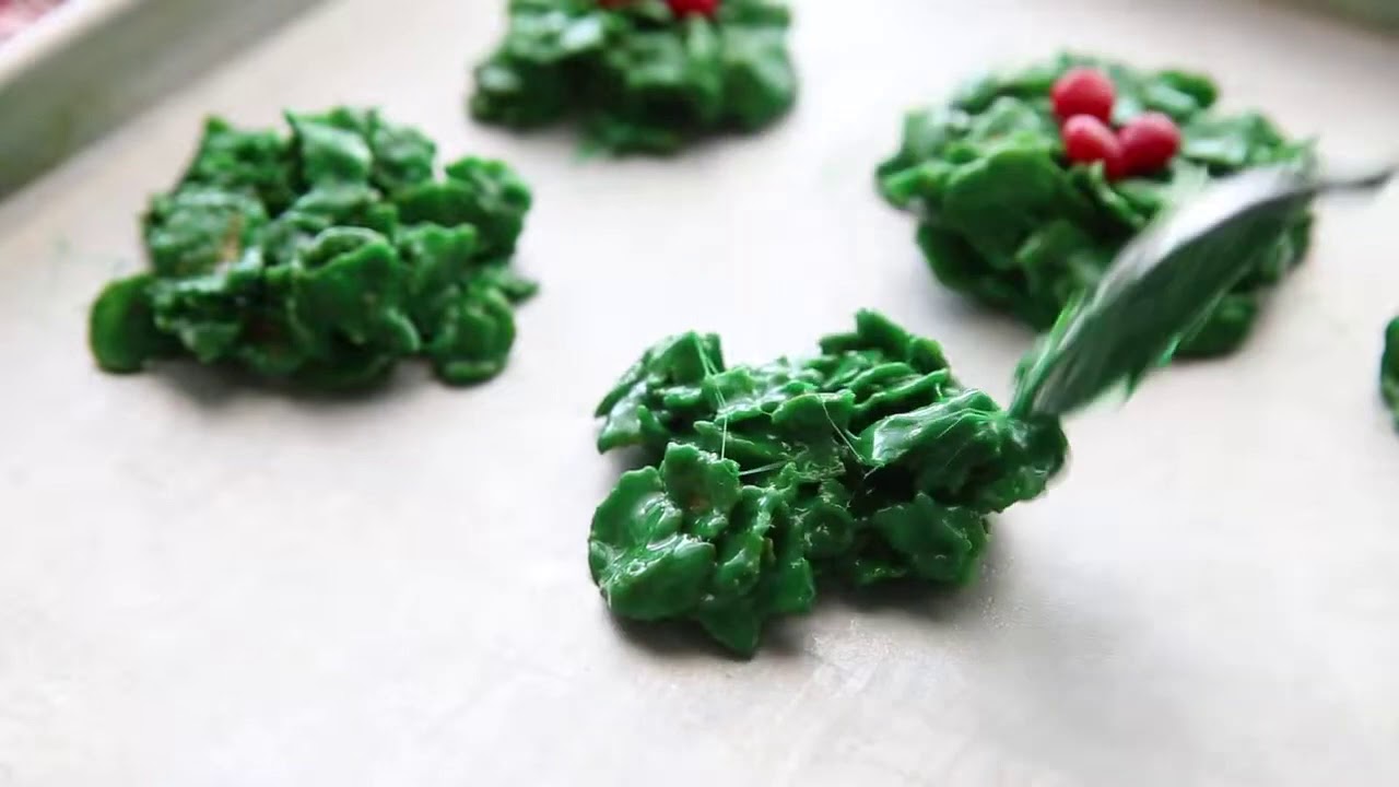 Holly Cookies   Recipe Girl