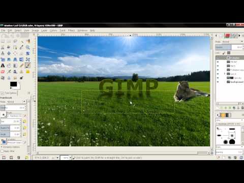 3D GIMP Text with Effects (shadow 2) - GIMP 2.8 Tutorial Video Lecture ...