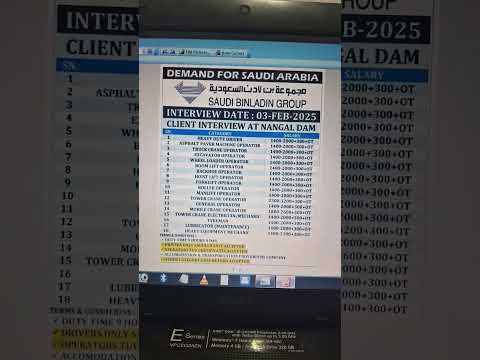 03 Feb 025 saudi binladin group Driver Opprator interview