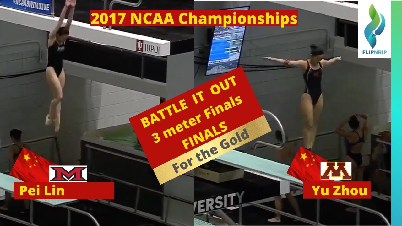 2017 Yu Zhou and Pei Lin - Battle it out - 3 meter springboard - NCAA Diving Championships