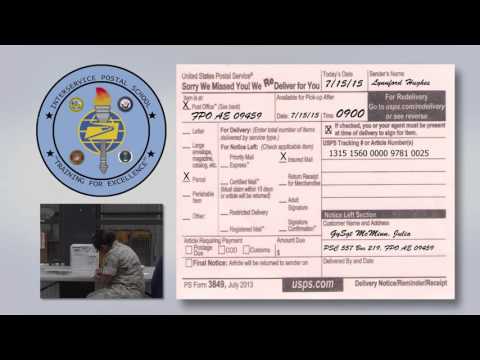 Postal - Filling out the PS Form 3849