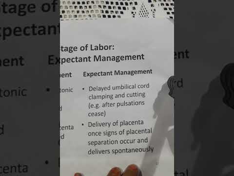 Expectant management of 3rd stage of labor