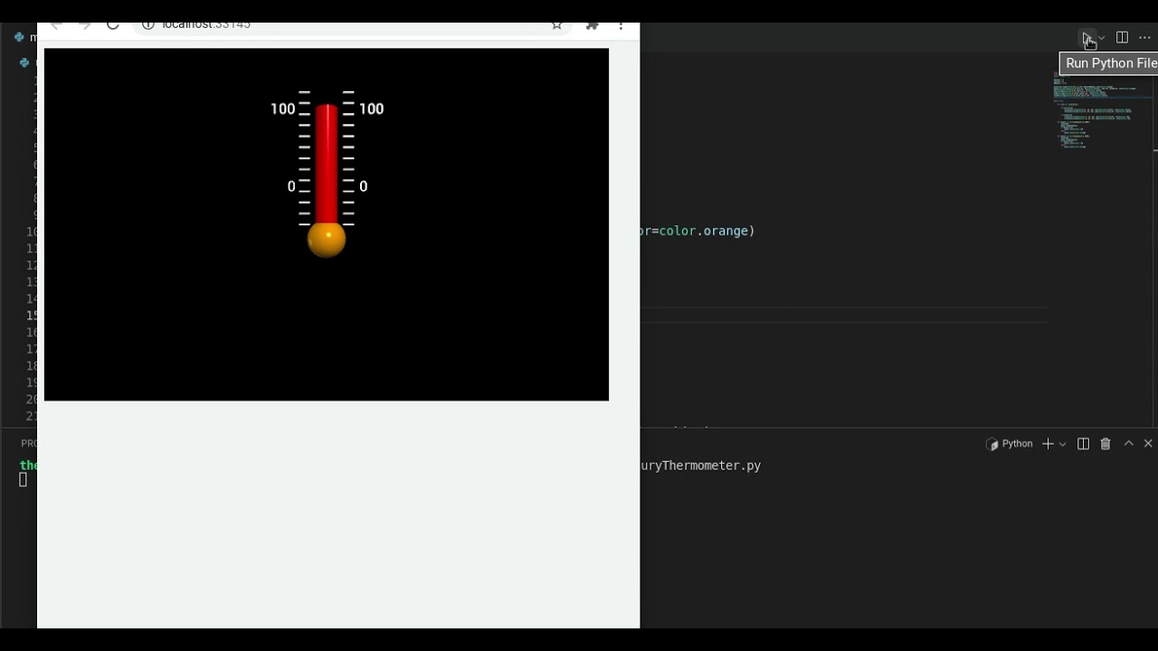 Python 3D Graphics Tutorial 7: Vpython Model of a Thermometer