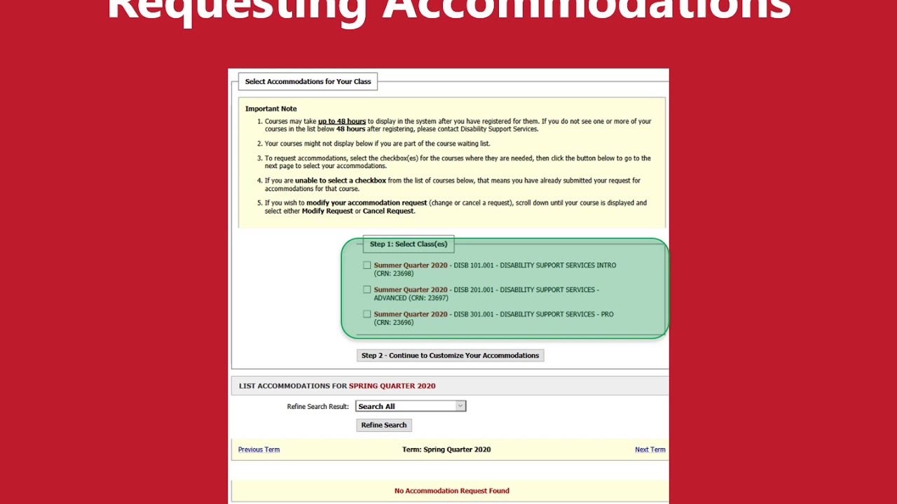 Student - Requesting Accommodations Tutorial