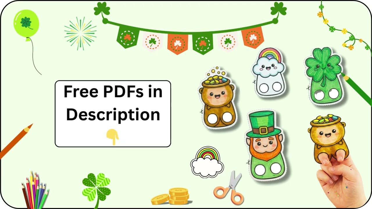 FREE St. Patrick's Day Crafts & Coloring Pages for Kids! ☘️ (40+ Kawaii Printables) |