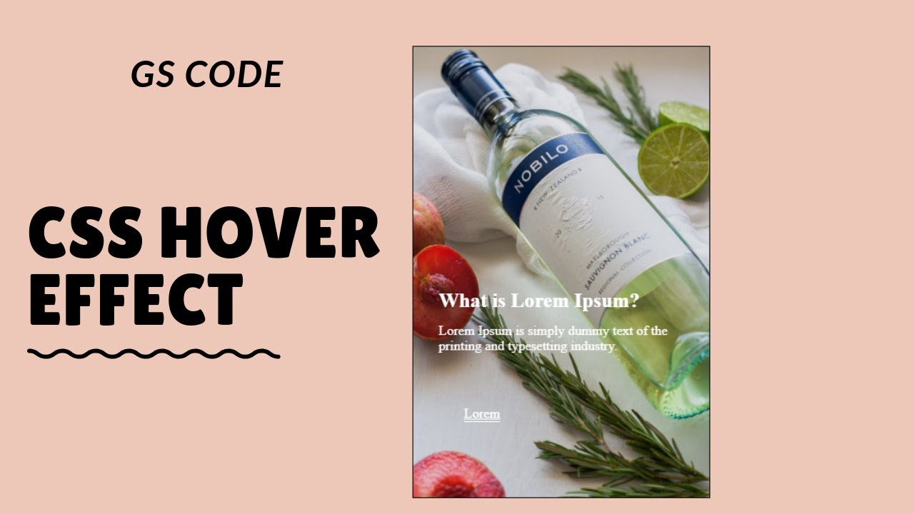 Css Hover Effects - Pure Css Tutorial - How Create Text CSS hover effects | GS CODE