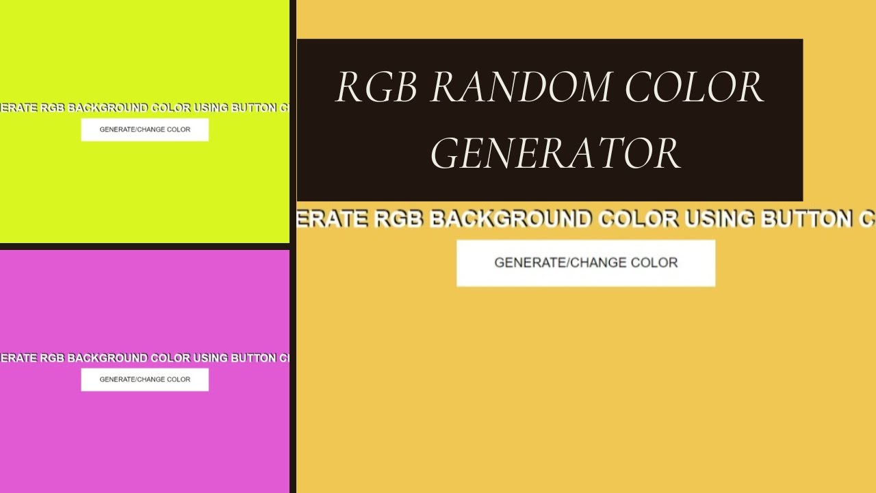 Generate Random RGB Color Using HTML CSS JavaScript