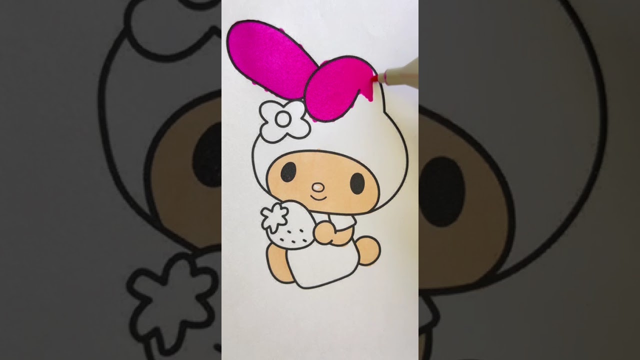 My melody coloring page  #hellokitty #sanrio #coloring#mymelody