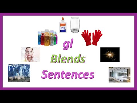 Phonics Blends: "gl" Family Words English Sentences