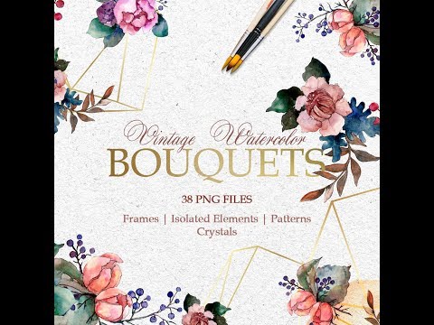 Bouquets Vintage flower Watercolor png