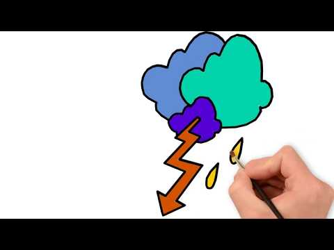 How to draw a Stormy weather picture for kids ।। Stormy weather coloring page ।। #kidscustom