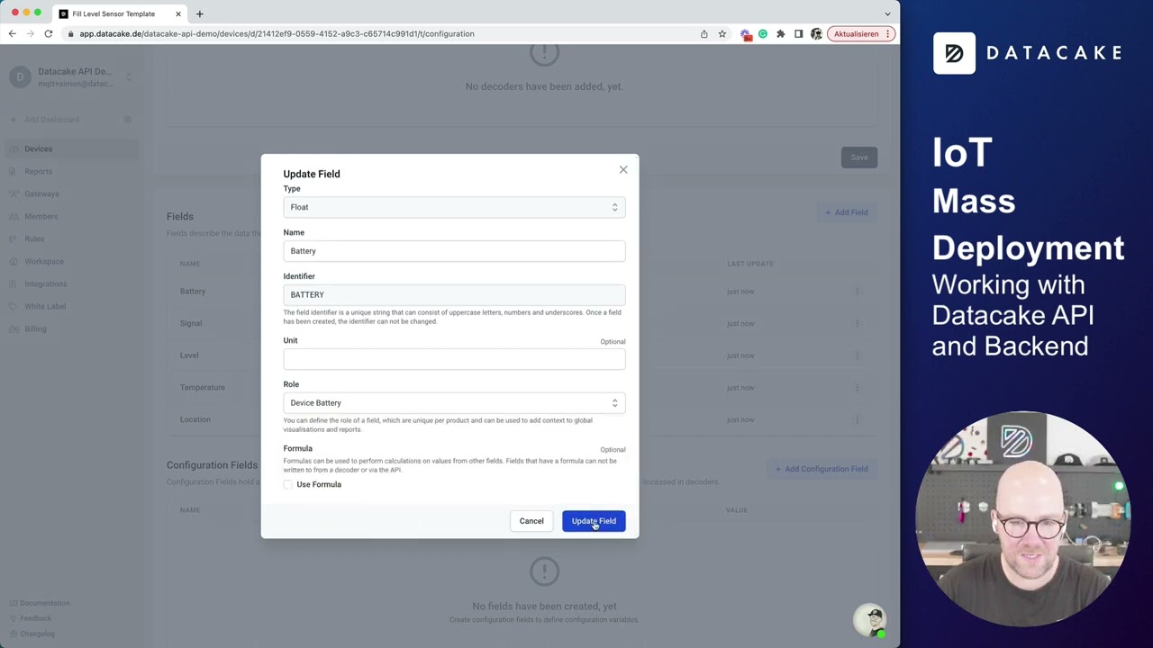 Using Datacake IoT Cloud Backend for Mass Deployments and custom Apps