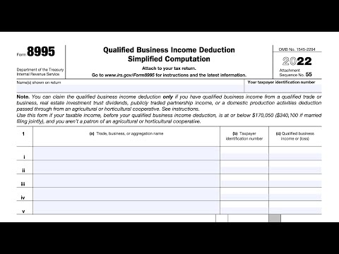 IRS Form 8995 walkthrough (QBI Deduction Simplified Computation)