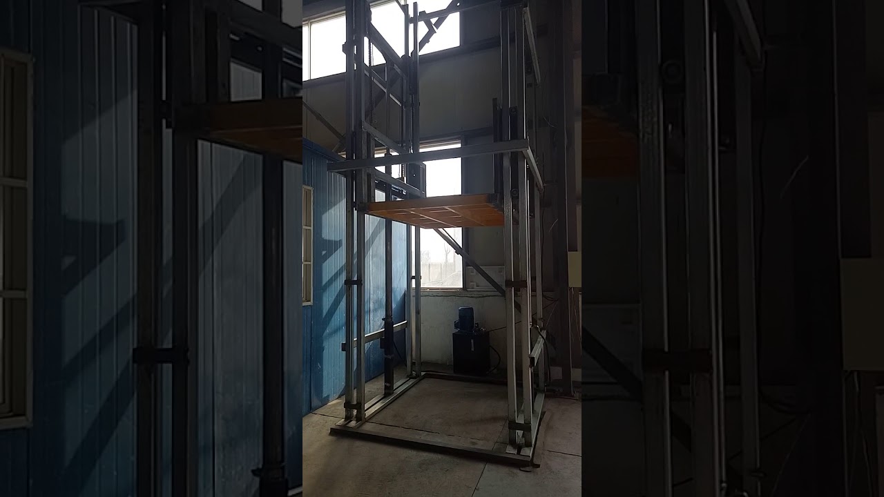 hydraulic vertical cargo lift, platform, guide rail cargo lift