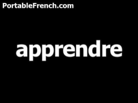 French word for learn is apprendre