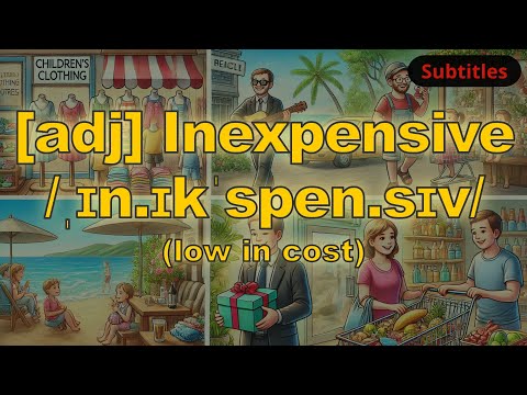 [adj] Inexpensive meaning (low in cost) with 5 examples