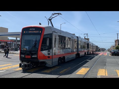 (NEW LRV4 TESTING) SF MUNI 2021 Siemens S200 LRV4 #2075/2073 Testing on Judah/19th