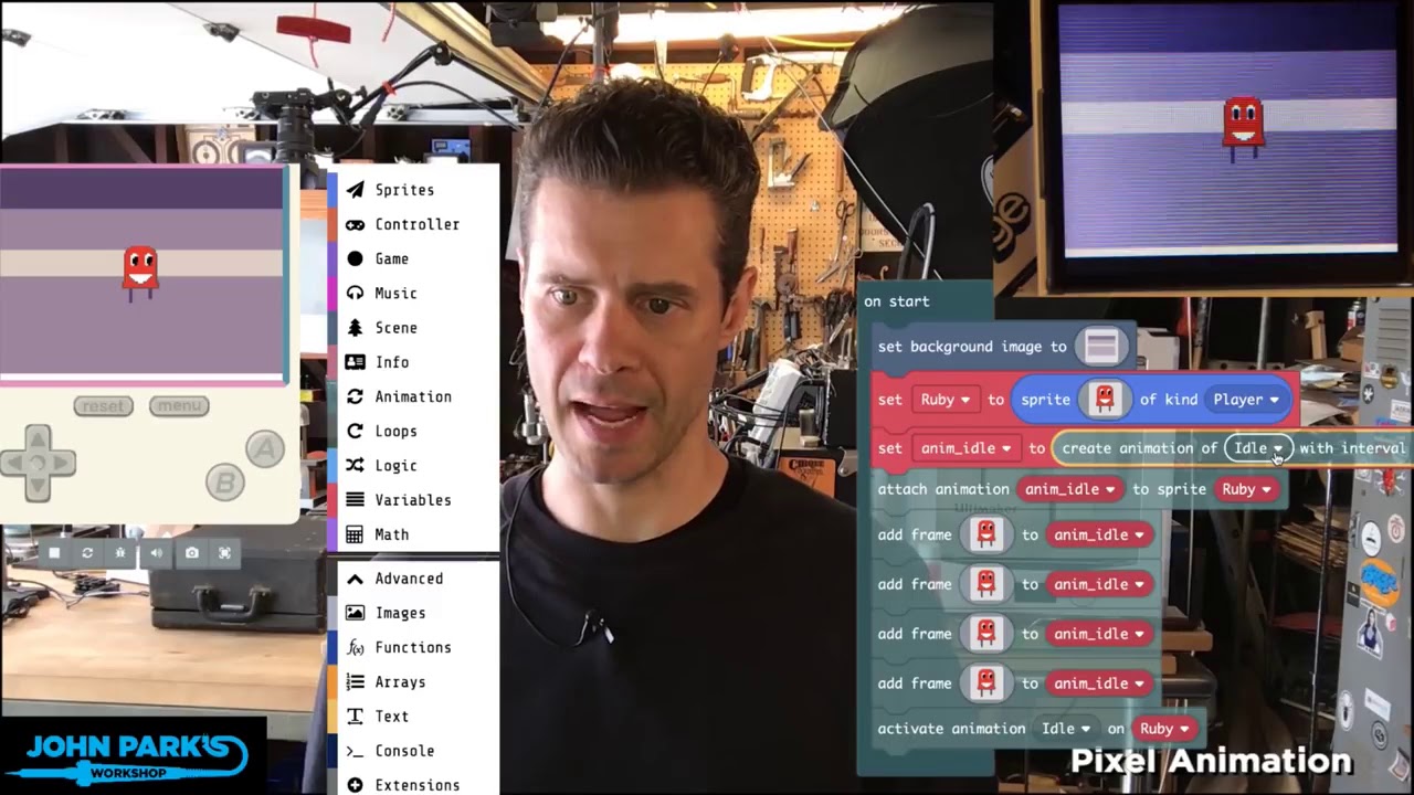 MakeCode Minute: Arcade Idle Animation @adafruit @johnedgarpark #adafruit @MSMakeCode #makecode