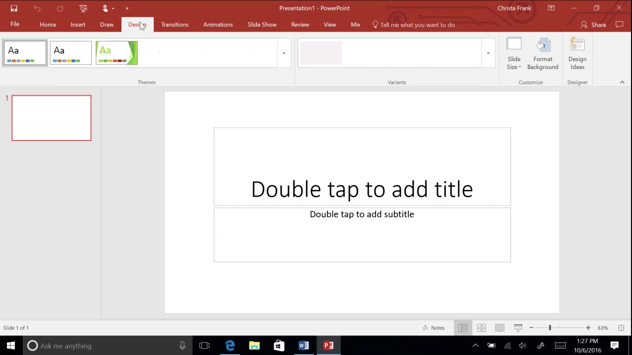 Microsoft PowerPoint 2016 - Module 1: Creating a Presentation