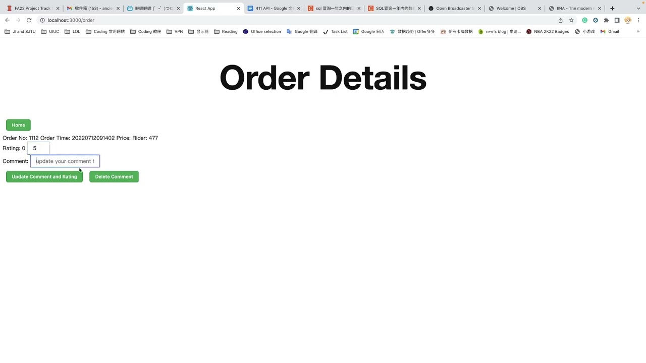 Illini Foodie (UIUC-CS411-22Fall, Database Systems, Final Project, Demo Video, Group 67)