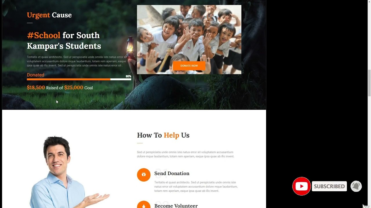NGOO - Charity Non-profit and Fundraising Figma Template charity ngo Website Builder