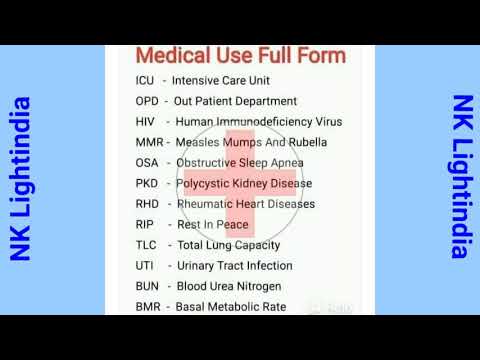 Full form of Medical Terms