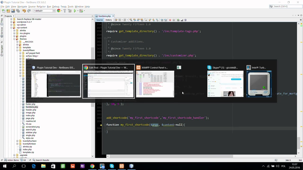 WordPress Tutorial 1 : Adding a shortcode