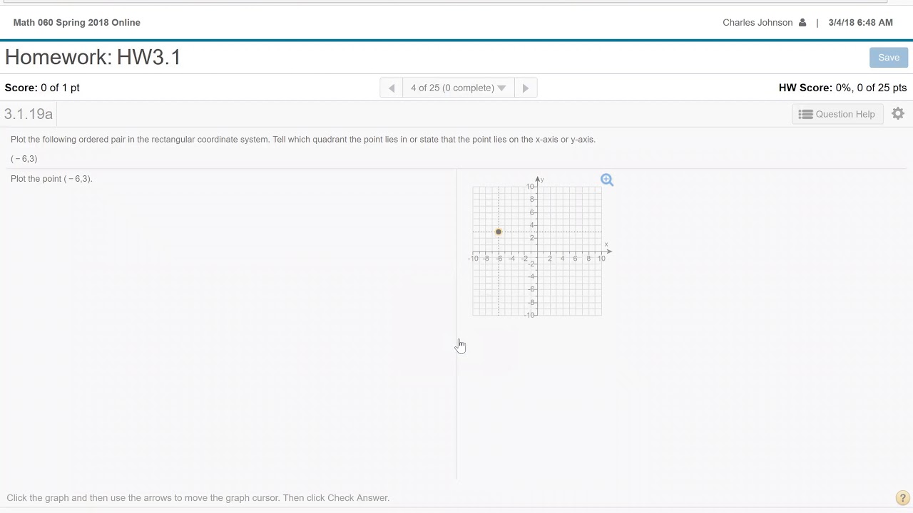 How to Plot a Point in MyMathLab