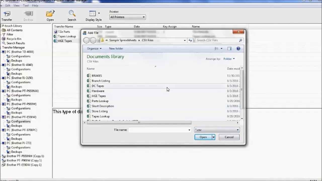 Creating the  blf  File for Database using P touch Editor