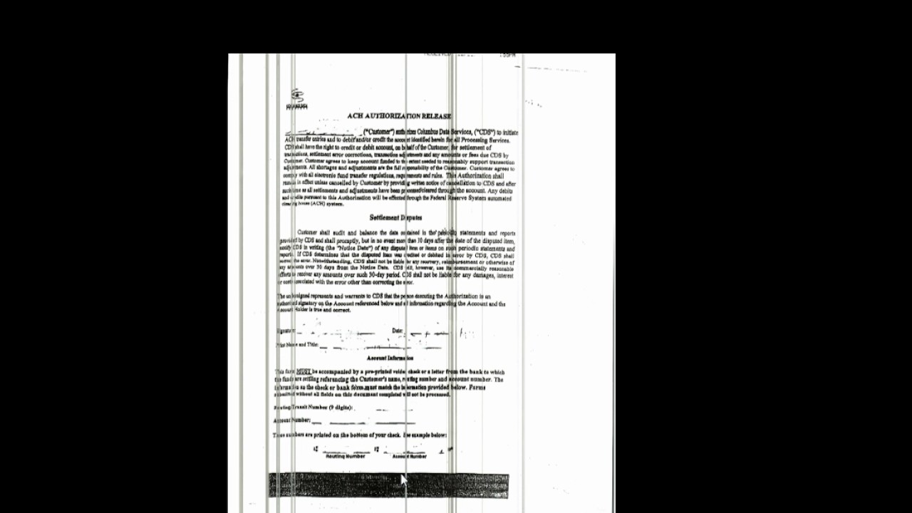 ACH AUTHORIZATION RELEASE FORM