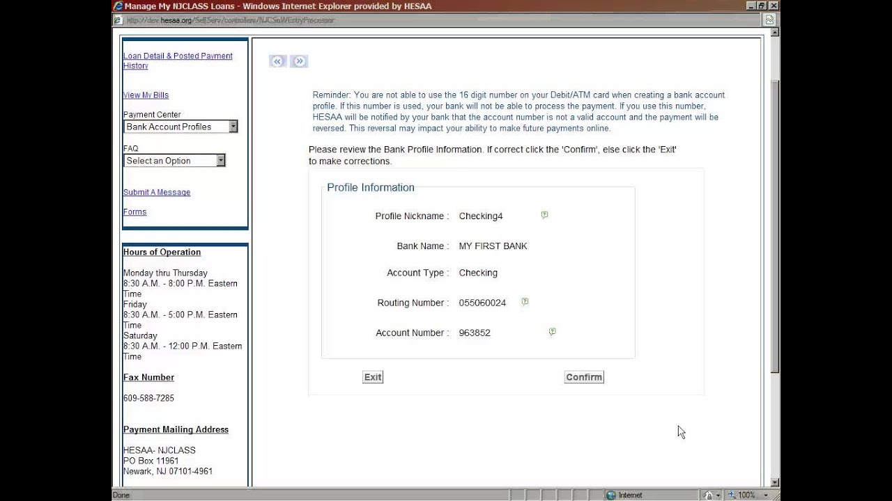 NJCLASS Creating a Bank Profile Tutorial