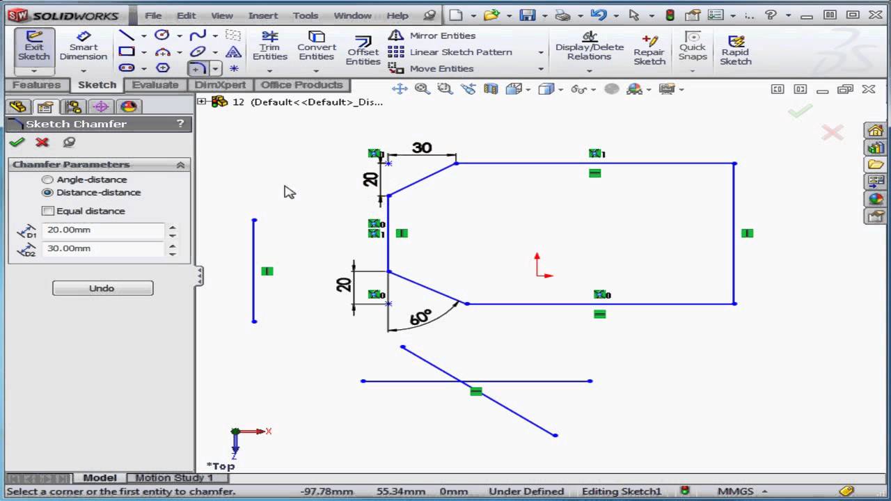 SolidWorks Tutorial    2D Chamfer