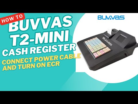 How to connect power cable and turn on BUVVAS T2-mini cash register