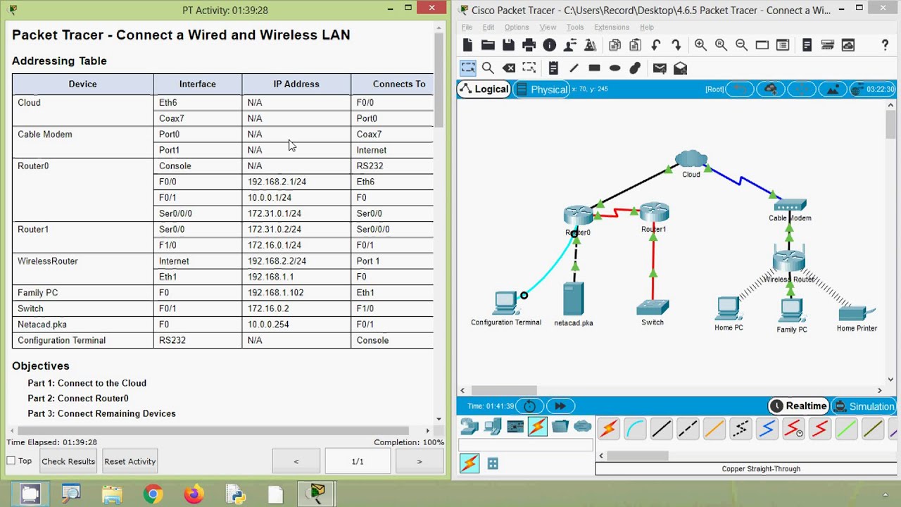 4.6.5 Packet Tracer - Connect a Wired and Wireless LAN