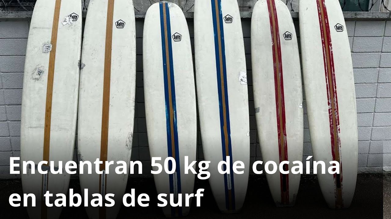 Hallan 50 kilos de droga en tablas de surf