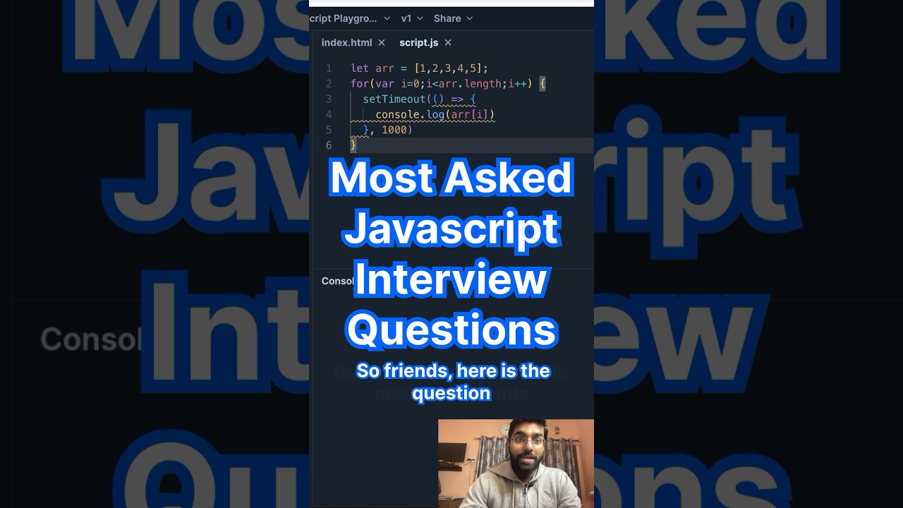 Most asked Javascript interview questions #shorts #javascript #react #coding