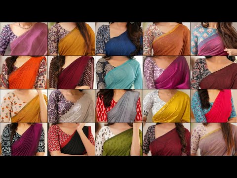 Simple Printed Blouse Designs For Plain Cotton Sarees😍|Office Wear Cotton Saree Blouse Designs❤️|