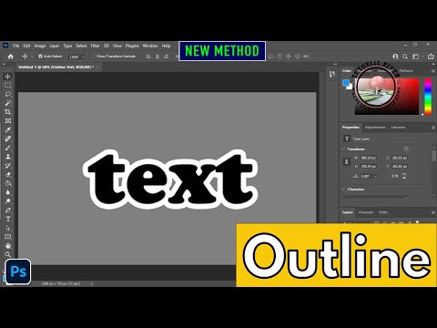How to Outline text in photoshop 2025