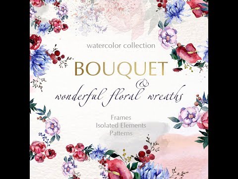 Bouquets with flowers Watercolor png