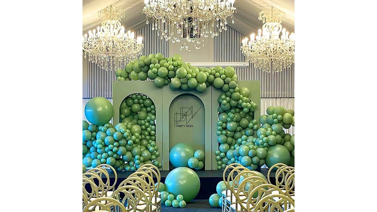 PartyWoo Green Balloons, 50 pcs 5 inch Sage Green Balloons, Small Latex Retro Green Party Balloons