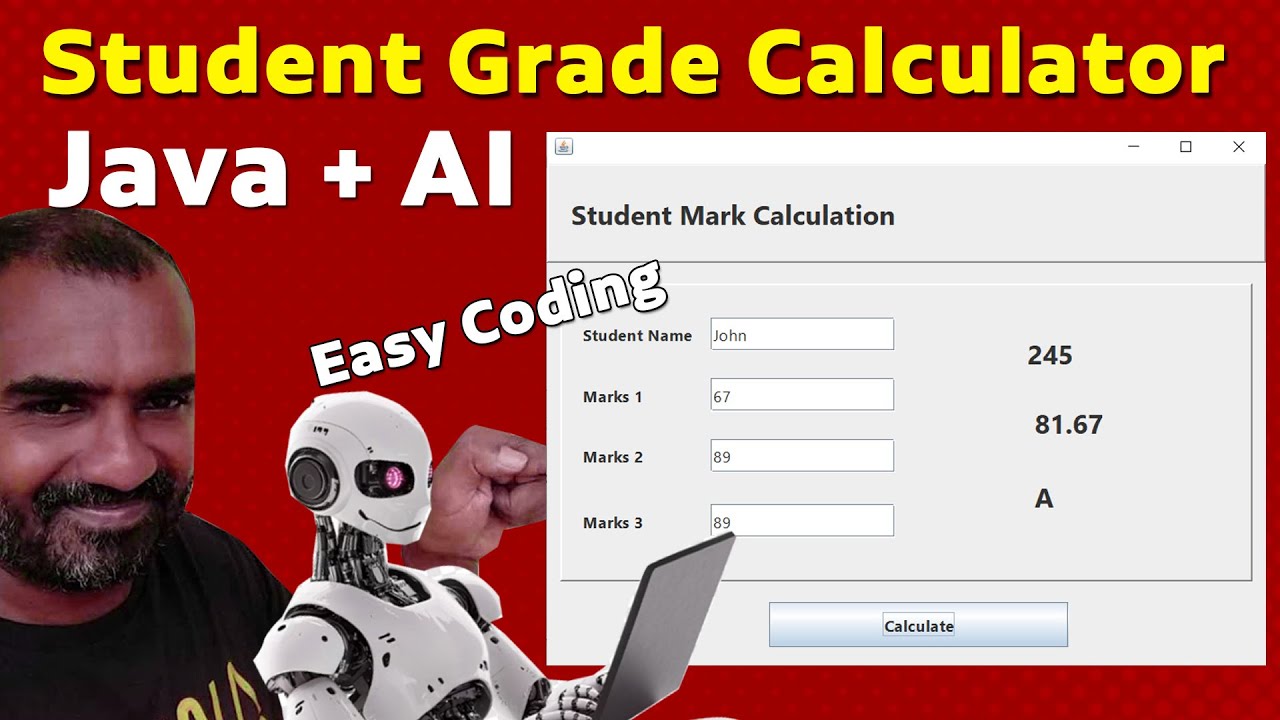 Java Swing Student Grade Calculator | Step-by-Step Tutorial with AI!
