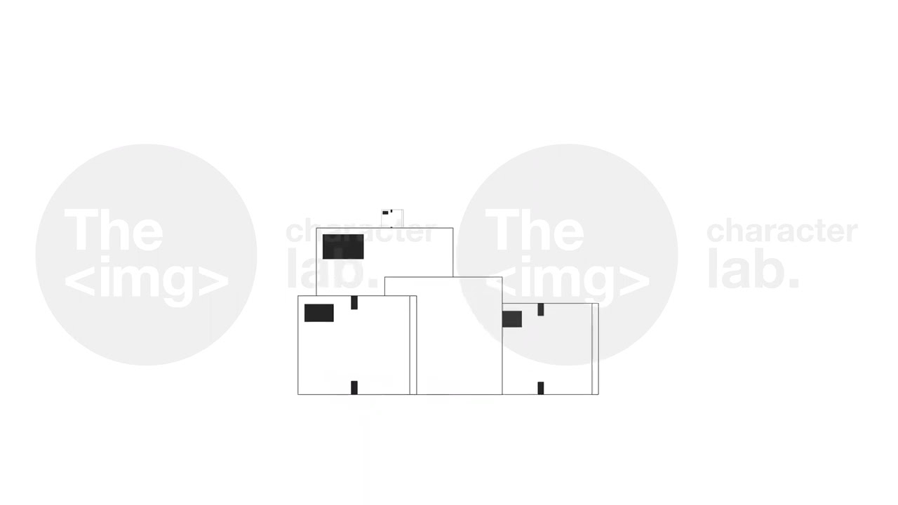 Cardboard boxes stacked bw outline 2D object animation